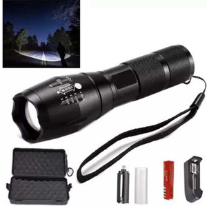 Small Sun Powerful Rechargeable 5 Mode Torch Portable Waterproof Black Zoomable Flashlight Torch ...