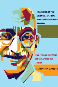 Mahatma Gandhi Ji Sticker Poster|Poster For Decoration|Poster For ...