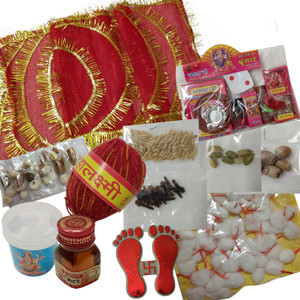 Lavennder Puja Samagri Items/Navratri Pooja Kit/Devi Pooja Kit Samagri for Navaratri Plastic ...