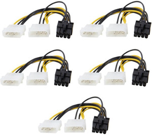 LipiWorld TV-out Cable 8 Pin PCI Express to Dual 4 Pin Molex LP4 Graphics Card Power Cable, 2 x ...