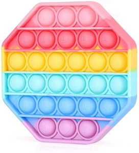 FLICK IN Pack of 1 Pastel Rainbow Hexagon Pop It Fidget Toys, Macaron ...