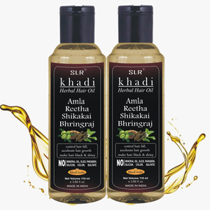 SLR Khadi Amla Reetha Shikakai Bhringraj Ayurvedic Natural & Herbal Hair Growth Hair Oil - Price ...