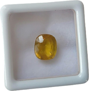 Aanya Jewels Natural Yellow Sapphire Pukhraj 7.25 RATTI Certified Energized Loose Gemstone With ...