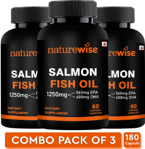 Naturewise Organic Salmon Fish Oil Capsule for Men & Women with Omega 3 (1250mg) Price in India ...