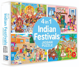PEZYOX 4 in 1 Indian Festivals Jigsaw Puzzle for Kids. 4 Jigsaw Puzzles ...