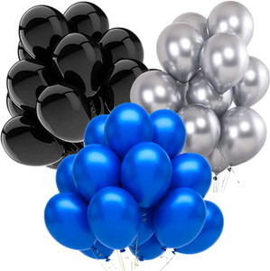 Flipkart.com | Banner Solid Pack of 50, Blue ,silver and black Metallic ...