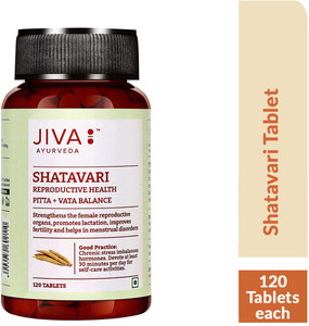 JIVA Shatavari Tablets - Nourishes & Strengthens Reproductive System - 120 Tablets - Pack of 1 ...