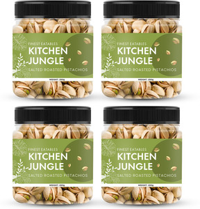 Kitchen Jungle Pistachios Salted Roasted | Pista Nuts | Pistachios With shell (Jar Pack ...