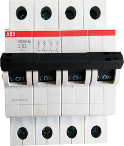 ABB 63A Four Pole (FP /4P) C Curve MCB - 10kA (SB204 M-C63 ) 63A Four Pole (FP /4P) C Curve MCB ...