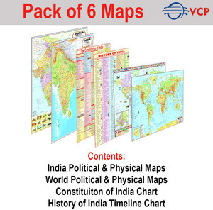 India and World Maps ( Political & Physical ) , Constitution of India & History of India Poster ...