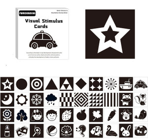 PATPAT Black White Flash Cards for Infants, 40 Pictures 5.5 x 5.5 Inch ...