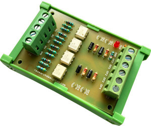 Rdl 4 Channel Opto-Isolated Board Input 24V to 5V Din Rail Mount Opto Isolator Opto Isolator ...