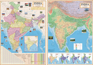 INDIA & WORLD ENGLISH MAPS (Both Political & Physical) Constitution & History of India Chart ...