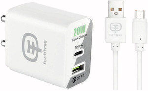 techtree 20 W 3 A Wall Charger for Mobile with Detachable Cable - techtree : Flipkart.com