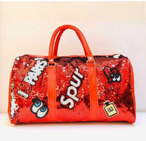 ADA FASHION Aishvi hand duffel bag- Sequence patchwork red travel bag Duffel Without Wheels red ...
