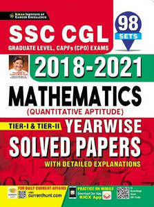 Kiran SSC CGL 2018 to 2021 Mathematics Tier 1 & Tier 2 Yearwise Solved Papers (English Medium ...