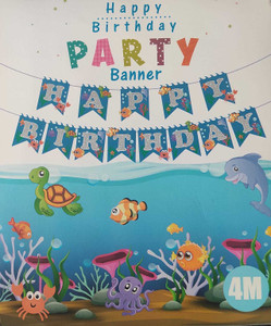 The Giftery Happy Birthday Banner(Ocean Theme) Banner Price in India ...