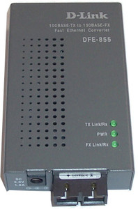 D-Link DFE-855MI media converter converts 10/100BASE-TX Ethernet twisted –pair signals to fiber ...