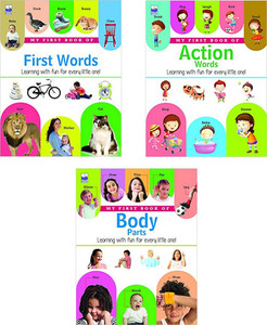 My First Book of Action Words,First Words,Body Parts-Set of 3 Books for ...