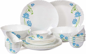 cello Pack of 27 Opalware Cello Imperial Neelkamal Opalware Dinner Set, 27 Pieces Dinner Set ...