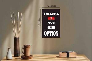 Motivational Quote Wall Sticker Poster|"Failure Is Not An Option ...