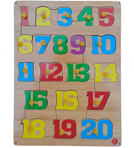 ROBOTO Wooden Number (1-20) Puzzle Board for Kids (Pack of 1 Pc ...
