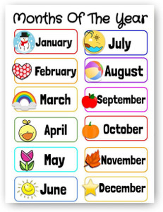 Month of The Year - Kids learning Charts / Posters for Kids Learning ...