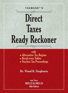 Taxmann S Direct Taxes Ready Reckoner Dtrr A Y