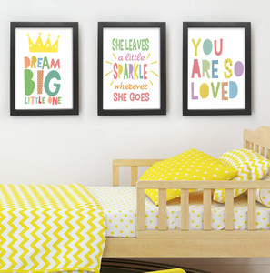 Motivational Quoted Wall Posters with Frame for Kids Room Play School ...