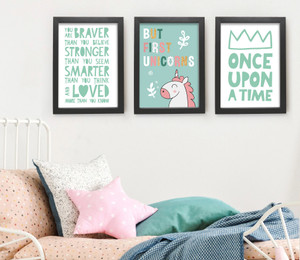 Motivational Wall Posters with Frame for Kids Room Play School Living ...