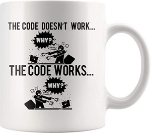 SNV Funny Programmer Coffee - Code Works Why- Humor Gift Idea For Computer 15925 Ceramic Coffee ...
