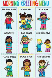 Early Learning Poster On "Morning Greetings"|Unframed Kids Education ...