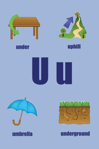 Early Learning Poster On "U" Letter|Unframed Kids Education Poster For ...