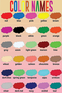 Color Names Sticker Poster For Kids|Pack Of 1|Educational Poster For ...
