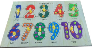 SAFESEED Premium Wooden Counting Numbers 1 to 10 Educational Puzzle Toy ...