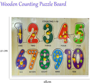 SAFESEED High Quality Wooden 1-10 Counting Puzzle With Knob Puzzle For ...