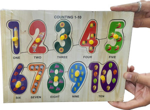 SAFESEED Wooden 1-10 Counting Puzzle Board Toy Learning Educational ...