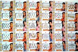QUBIX Woman Best Bindi Combo Pack 50 flaps face Multicolor Bindis (stone) Stone Multicolor ...