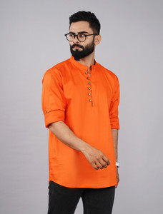 ELEPANTS Men Solid Straight Kurta - Buy ELEPANTS Men Solid Straight Kurta Online at Best Prices ...