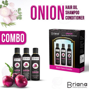 Briana Professional Anti Hair Fall Spa Range with Onion Hair Oil + Onion Shampoo + Onion ...