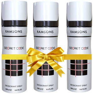 RAMSONS SECRET CODE DEODORANT SPRAY - 200 ML COMBO (PACK OF 3) Deodorant Spray - For Men & Women ...