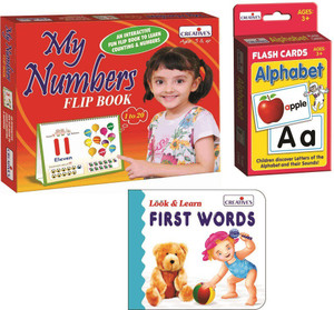 CREATIVE'S My Number Flip Book + Look- Learn Board Book- First Words ...
