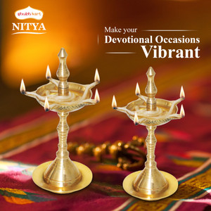 Shubhkart Nitya Kerala Samai Combo Brass (Pack of 2) Table Diya Price ...