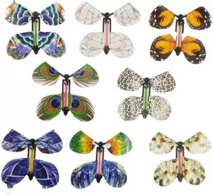 D'Mega Mart Gag Toy 8 PCS Flying Butterflies Funny Wind Up Butterfly Toy Surprise Magic Flying ...