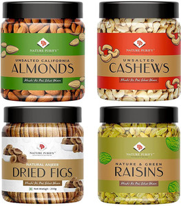 Nature Purify Dry Fruits Combo Pack (Almond, Cashew, Kishmish, Anjeer- 250g Each)-1kg Almonds ...