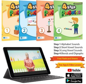 4step Phonics set of 4 Books Pack for Children Age 3 -10 Years ...