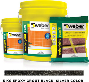 Weber Saint Gobain epoxy tile grout silver glitter jet black 5kg Crack Filler (5 kg) Crack ...
