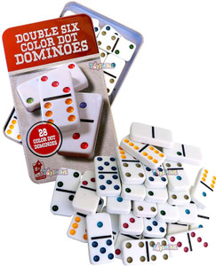 TOYSHINE Double 6 Color Dot Dominoes Game Set Strategy & War Games ...