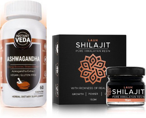 INSTANT VEDA Ashwagandha & Pure Shilajit | For Strength & Vitality | AYUSH Approved Price in ...