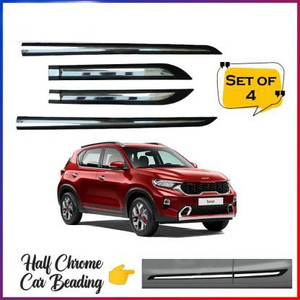 Bubu Car door side half chrome line beading for Kia Sonet car (set of 4) Car Beading Roll For ...